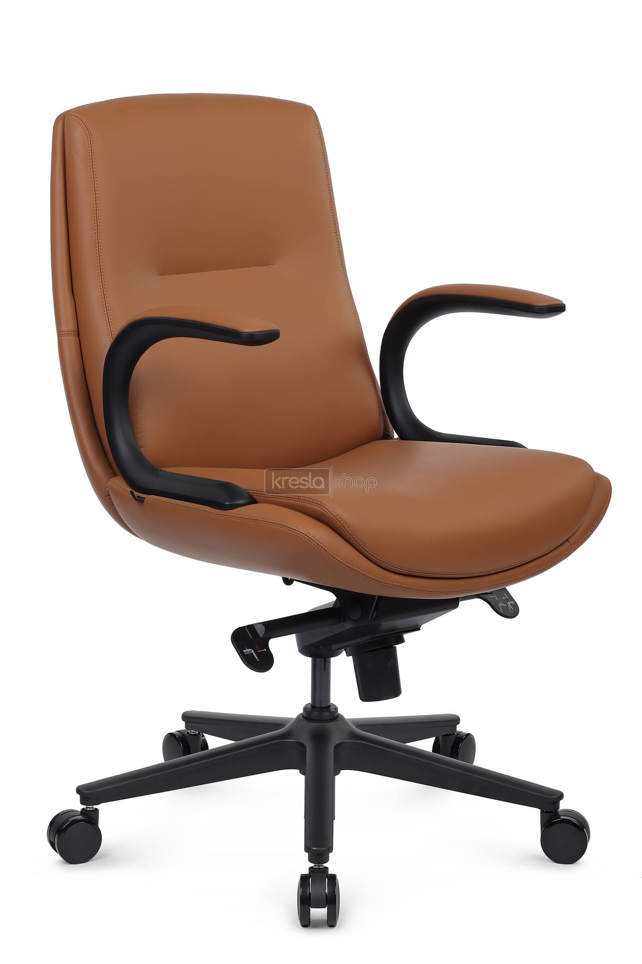 Кресло для переговорной Riva Design Dante-M B2561-12 светло-коричневая премиум экокожа