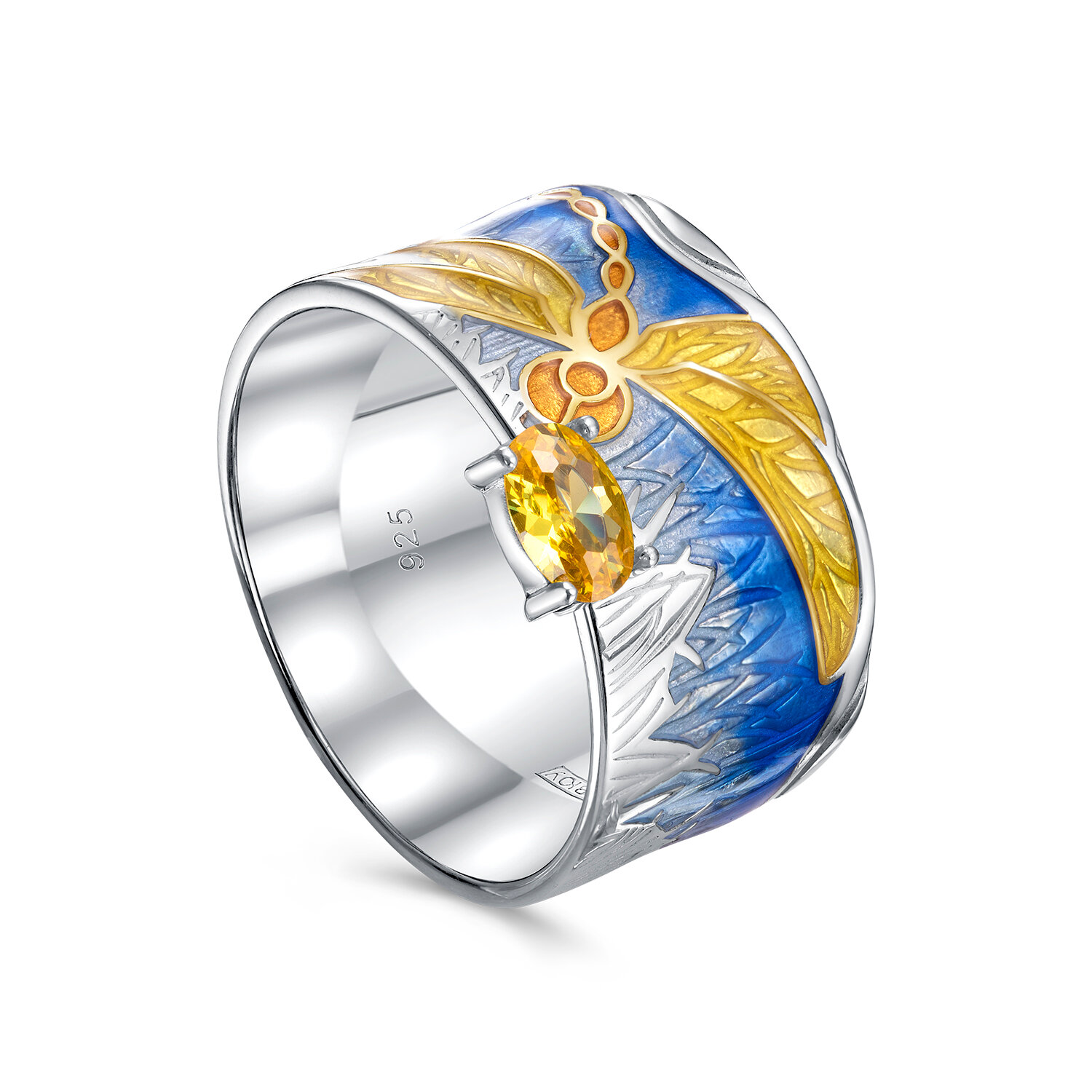 Кольцо, серебро, 925 проба, фианит