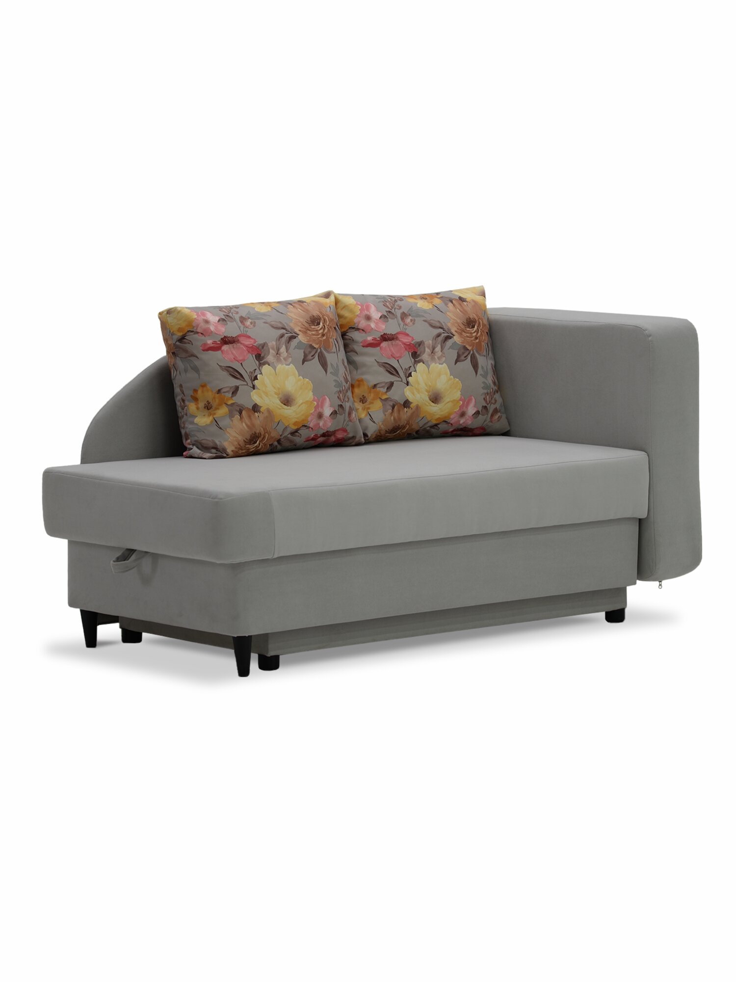 Кушетка Иби , Еврокнижка, размер 147х76х77 см, спальное место:190х72см, правый, Charm Pebble, Vivaldi 06