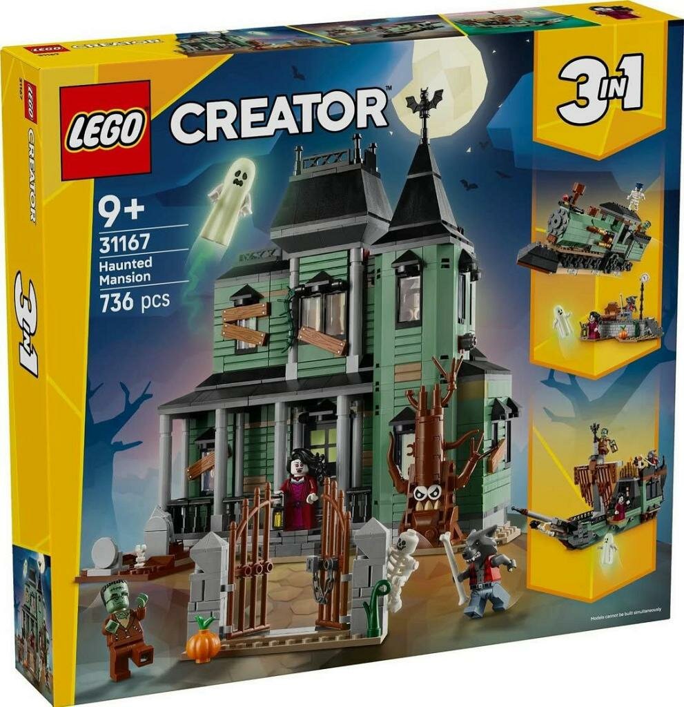 Конструктор LEGO Creator 31167 Особняк с Привидениями 3в1, 736 дет. (дом, корабль или поезд с привидениями)