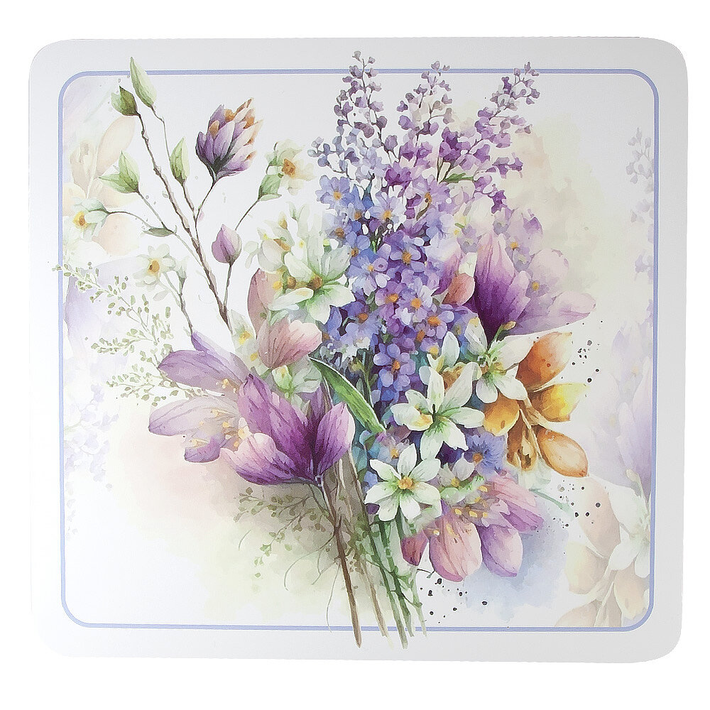 Салфетки на стол сервировочные набор 4 шт. 30х28см, цветы, Nouvelle