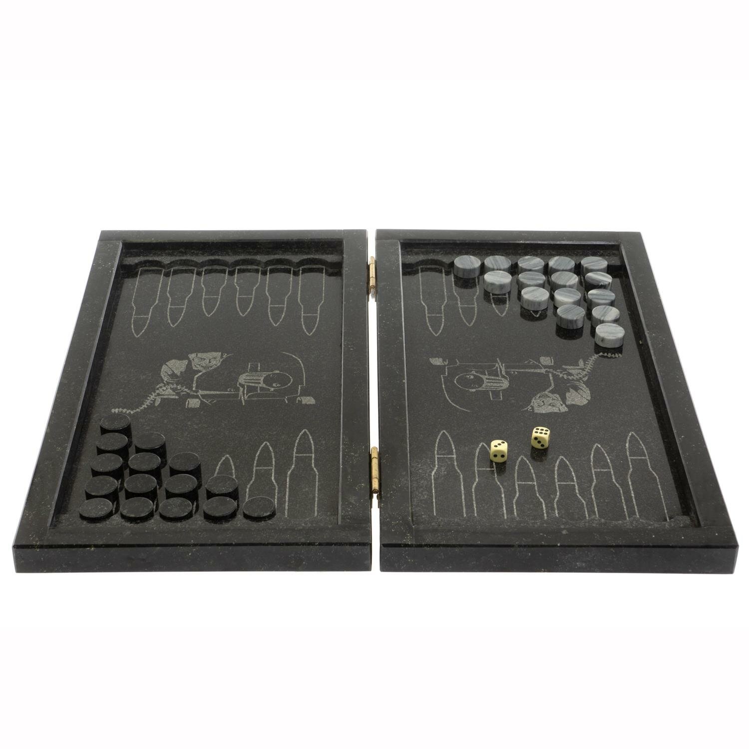 Нарды с гравировкой "Орден СССР" камень гранит 130073