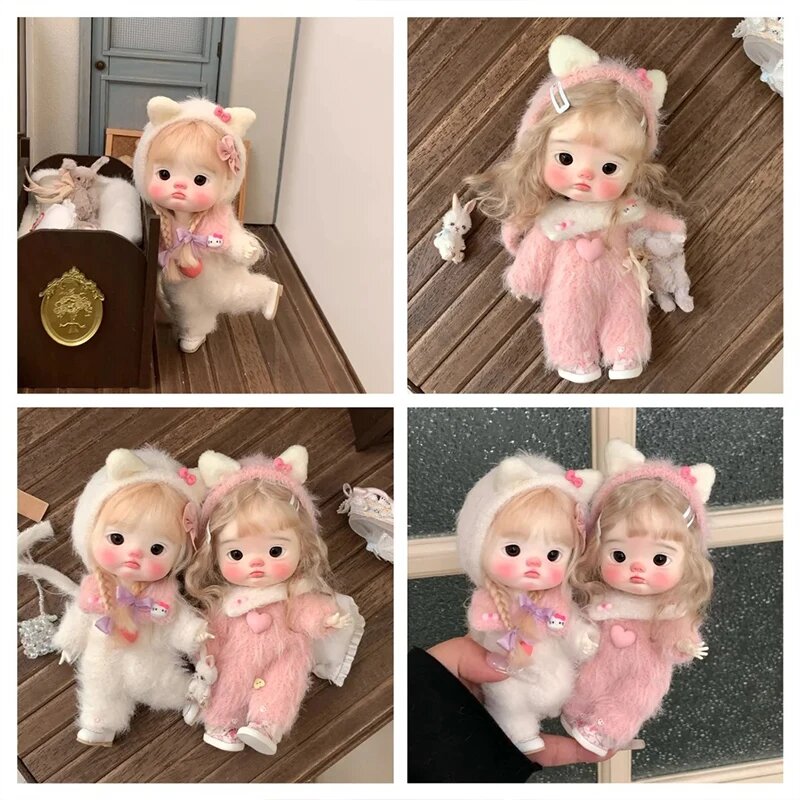 БJD кукла Dianmei 1/12 резиновая голова makeup Nude Doll, White Skin