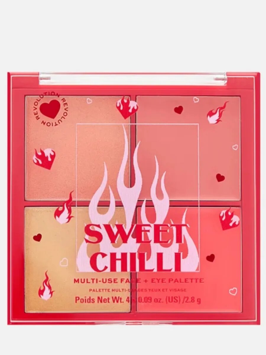 Палетка кремовых румян I HEART REVOLUTION sweet chilli cream blush quad Chilli Multi