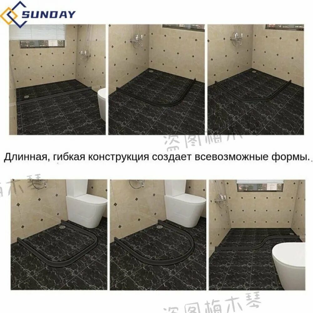 Силиконовый сгибаемый водяной барьер для душа, самоклеящийся, удерживающая полоса для воды для ванной комнаты