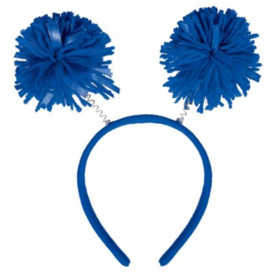 Ободок-антенки Помпоны синий