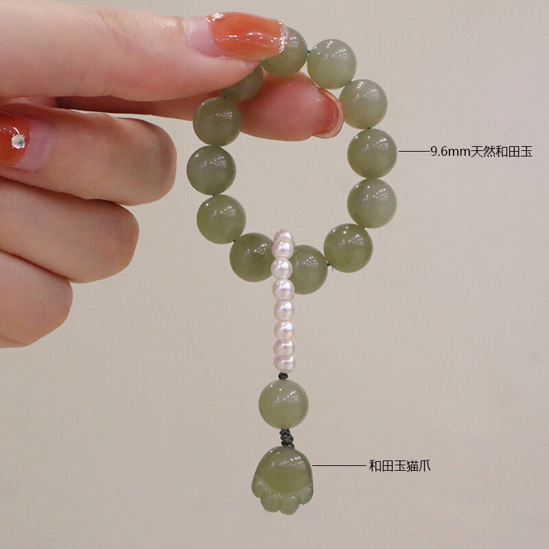 Браслет для гадания, YM Mall из агата и персиком Камень Привлекает изобилие