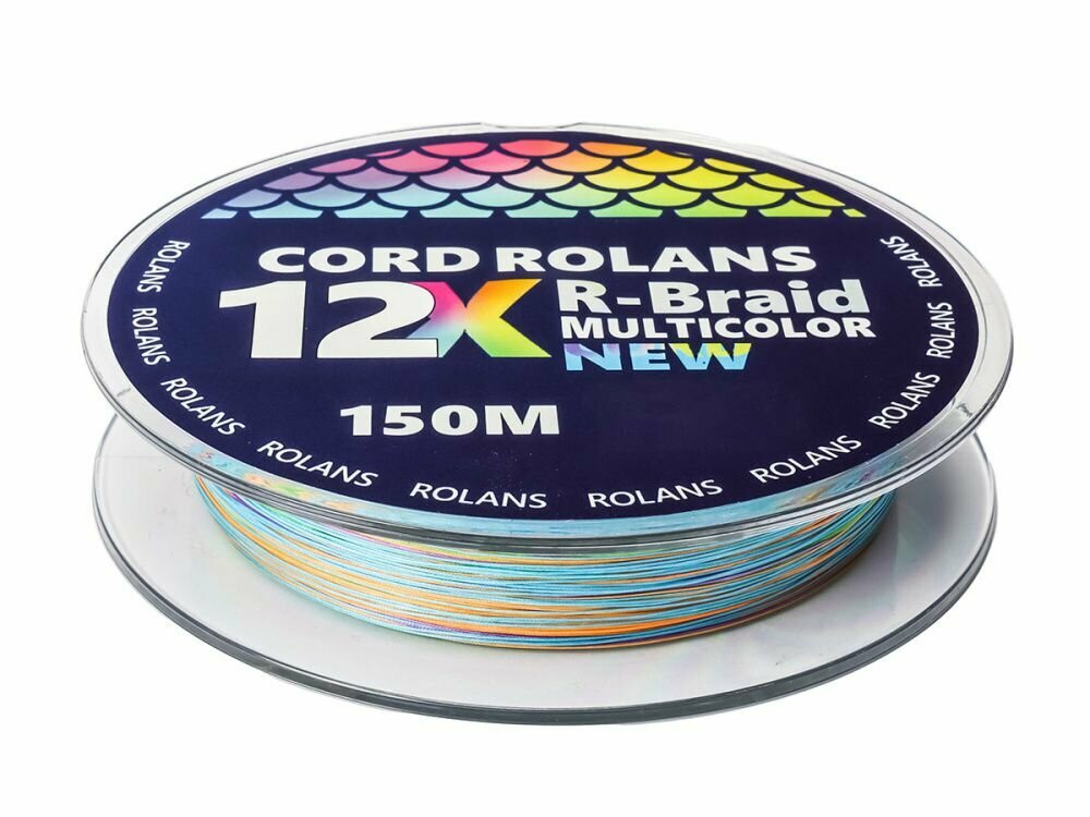 Леска плетеная (шнур) ROLANS R-Braid 12X MULTICOLOR 150 метров (ROL-BR12M-150-2.0 (150 м 0,22мм) )