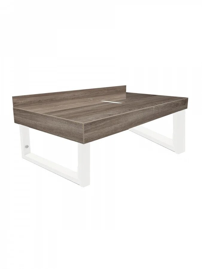 Столешница в ванную под раковину Teymi Helmi 90 дуб кашмир с белыми кронштейнами