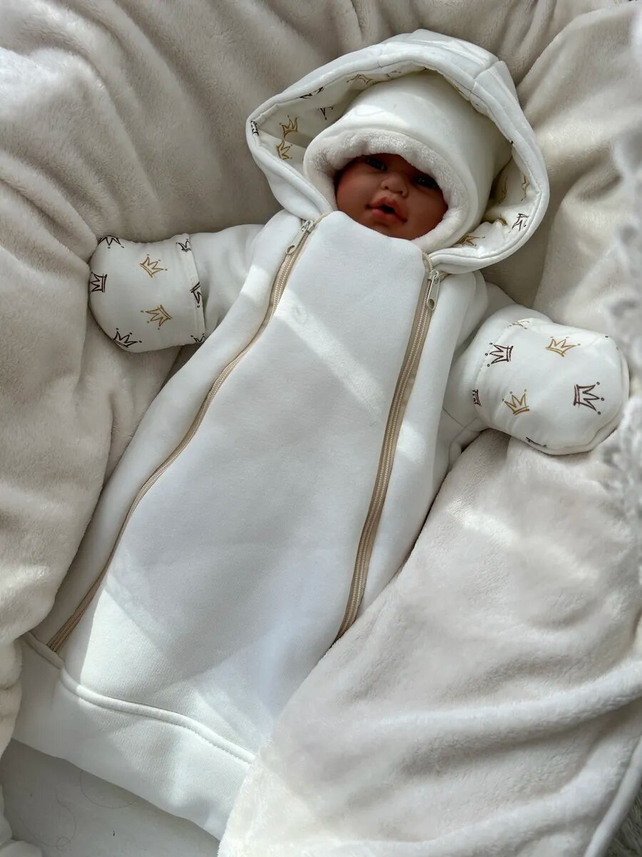 Комбинезон-мешок на выписку из футера, без одеяла