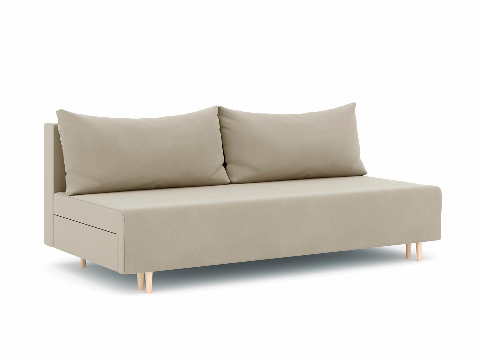 Диван - кровать Смайл без локтей, еврокнижка, 195*95*90, велюр Зара Сафари 5.2