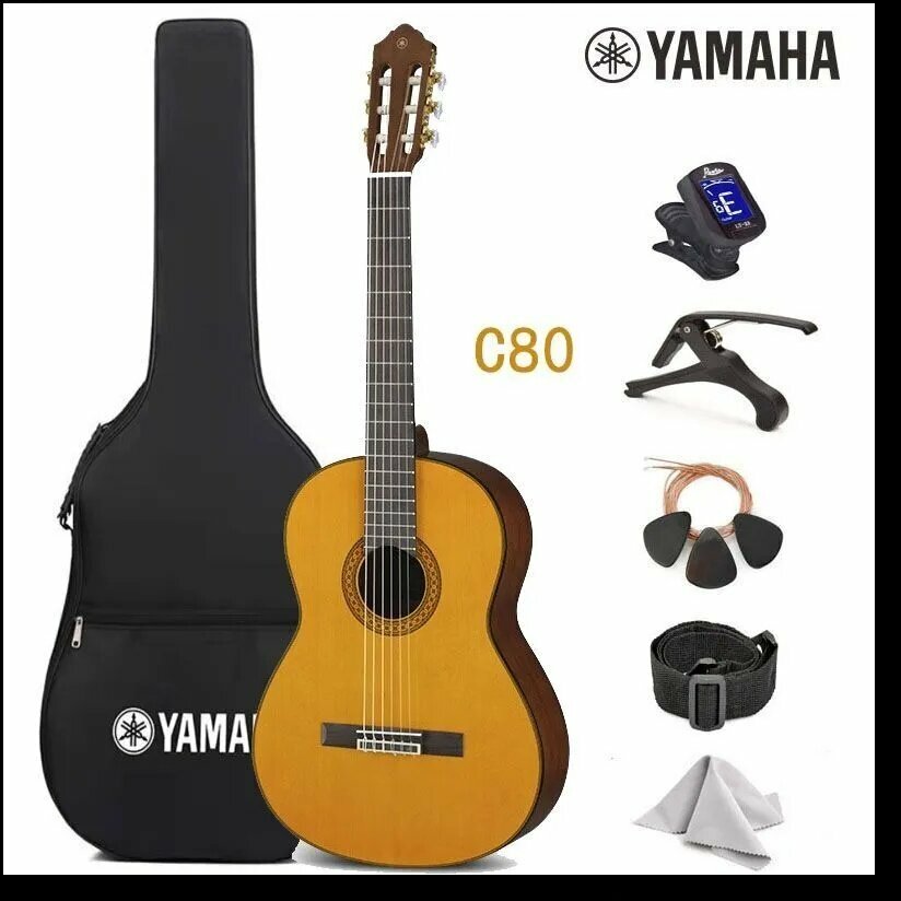 Акустическая гитара Классическая Yamaha C40/C80 11-струнная, корпус Черный орех 4/4