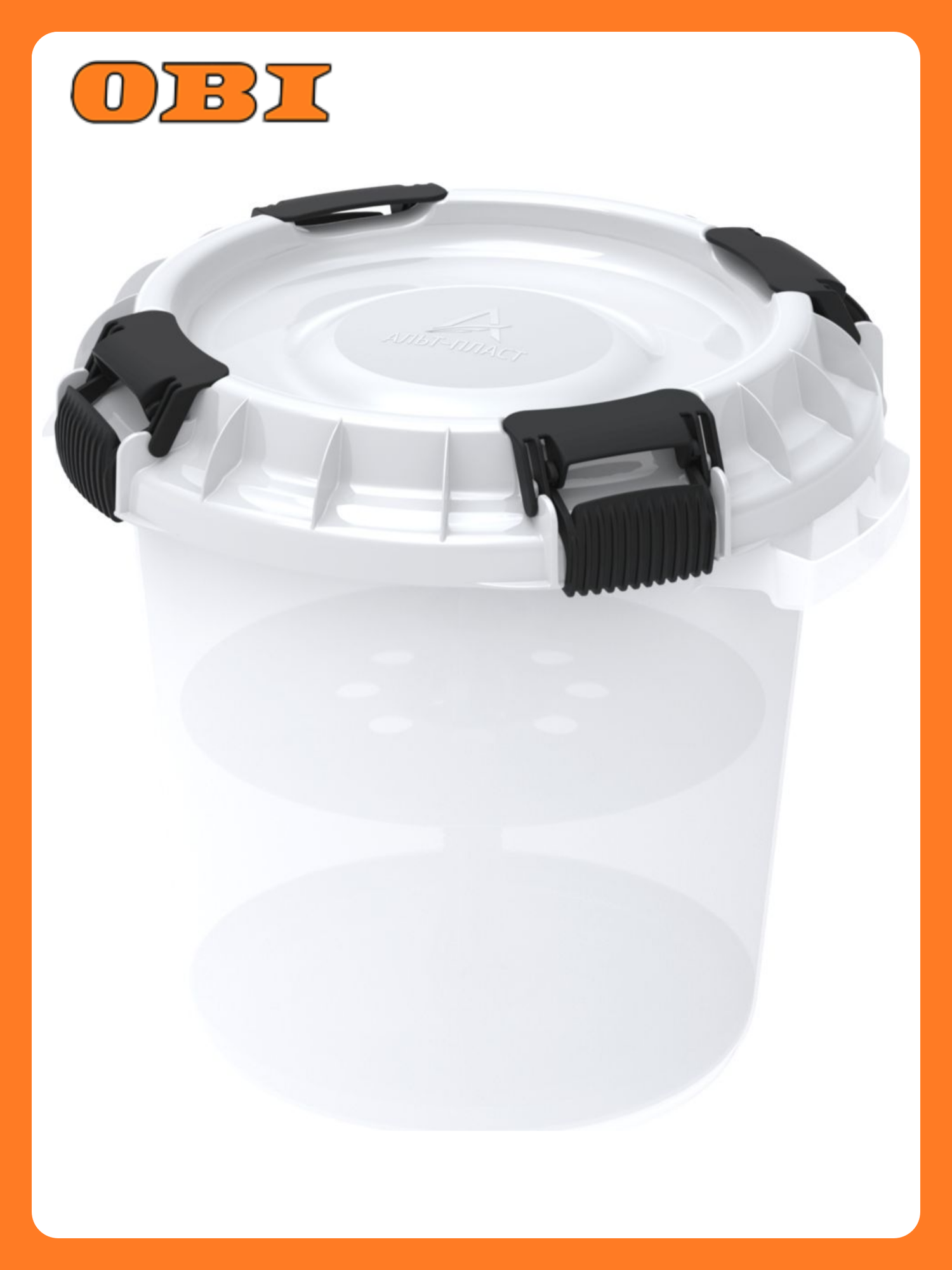 Бочка Альт-Пласт, для хранения продуктов, с гнётом, герметичная крышка, 10 л