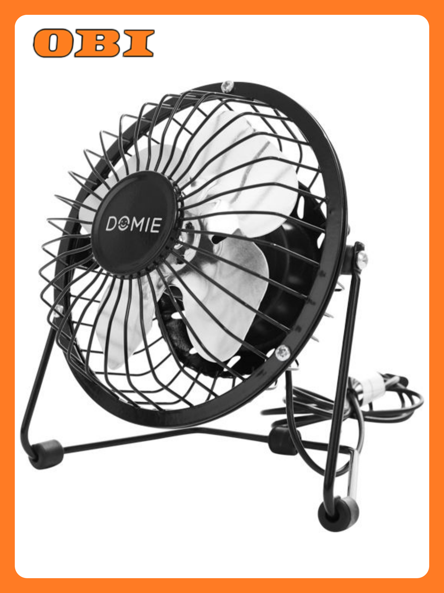 Вентилятор DOMIE DX-4, настольный, USB, регулировка наклона, черный