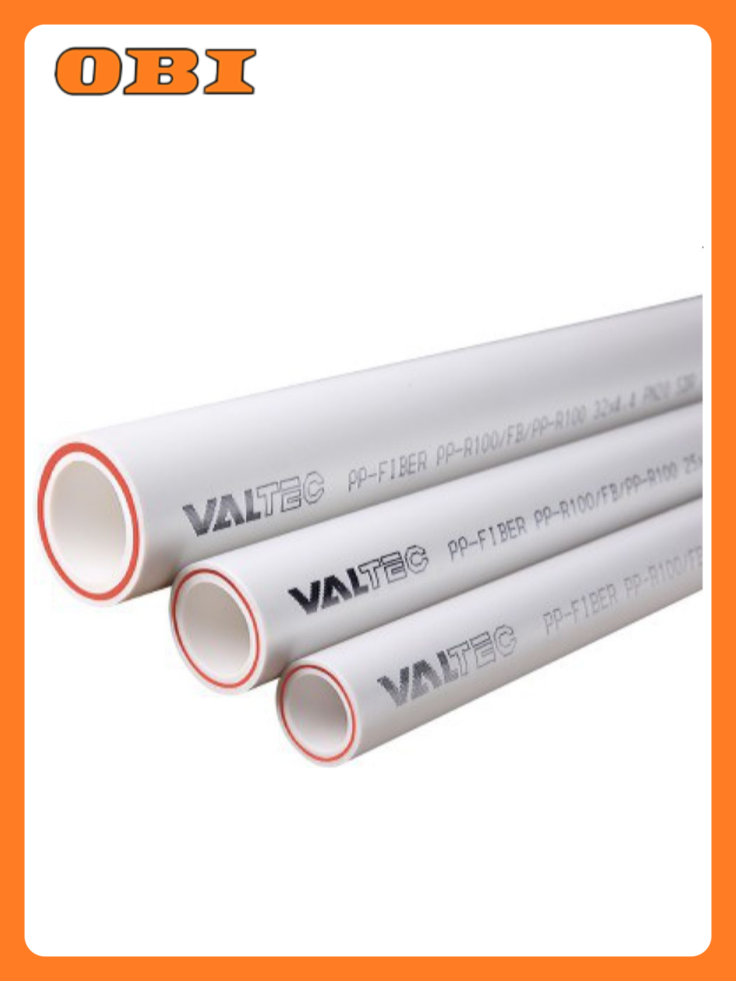 Труба VALTEC VTp.700, армированная, для водоснабжения, полипропилен, белая, 20x2000мм