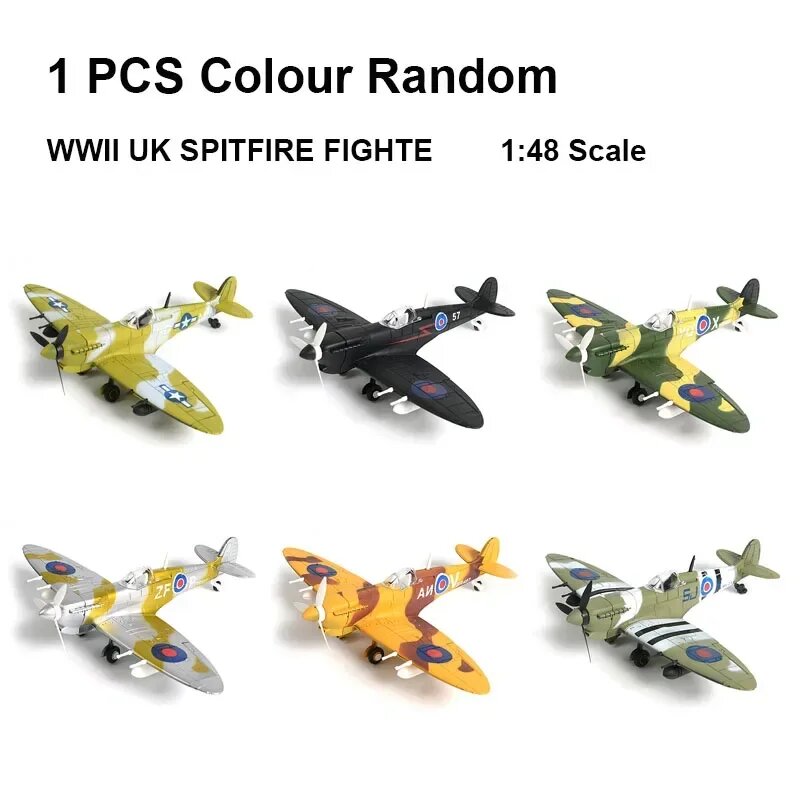 1 шт. 1/48 истребитель времен Второй мировой войны B-109 британский ураган Spitfires американские пираты 4D пластиковый сборный самолет военная модель игрушки