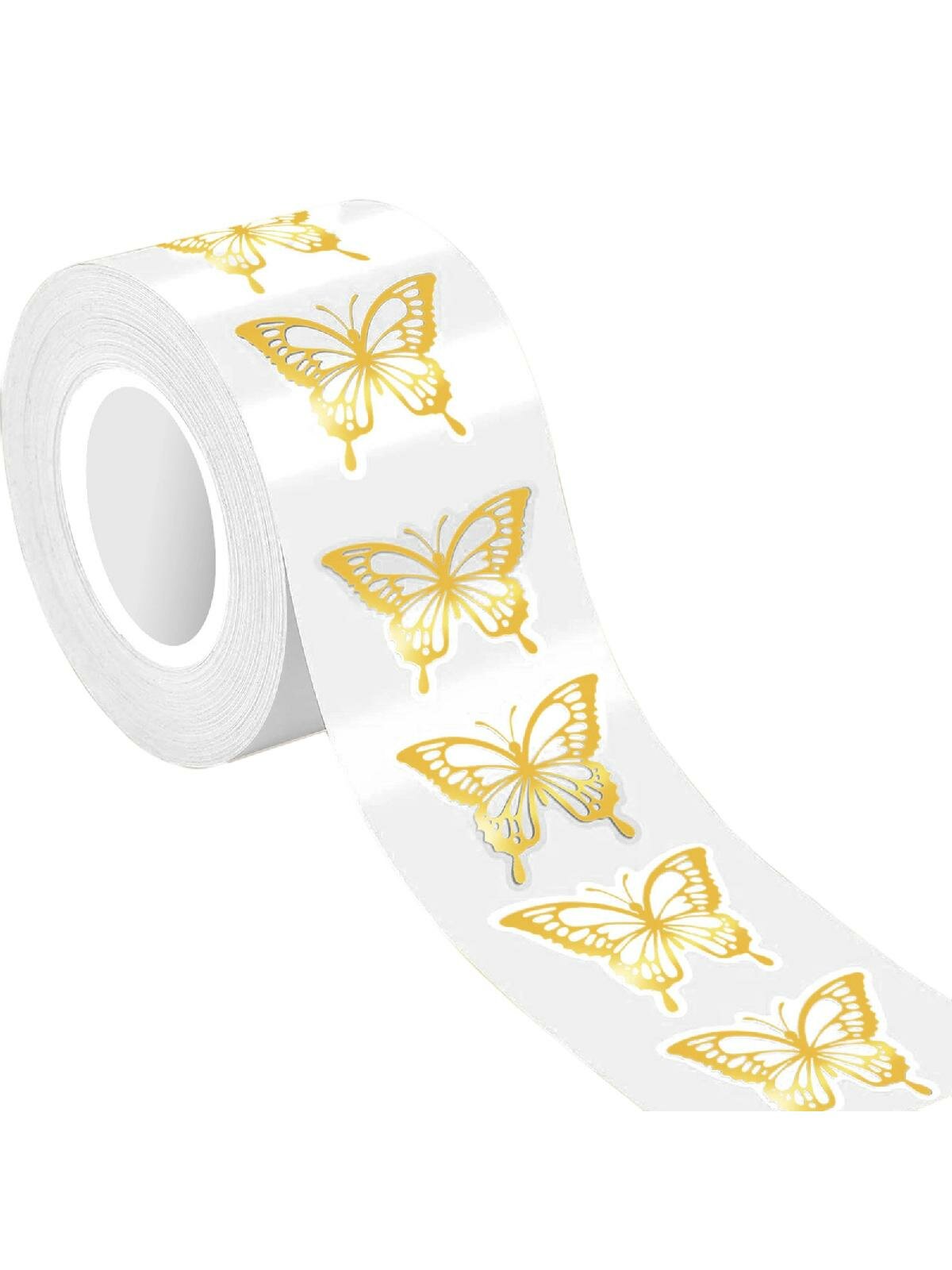 Клейкая наклейка "Золотая бабочка" в 1 рулоне Легко отслаивается и приклеивается