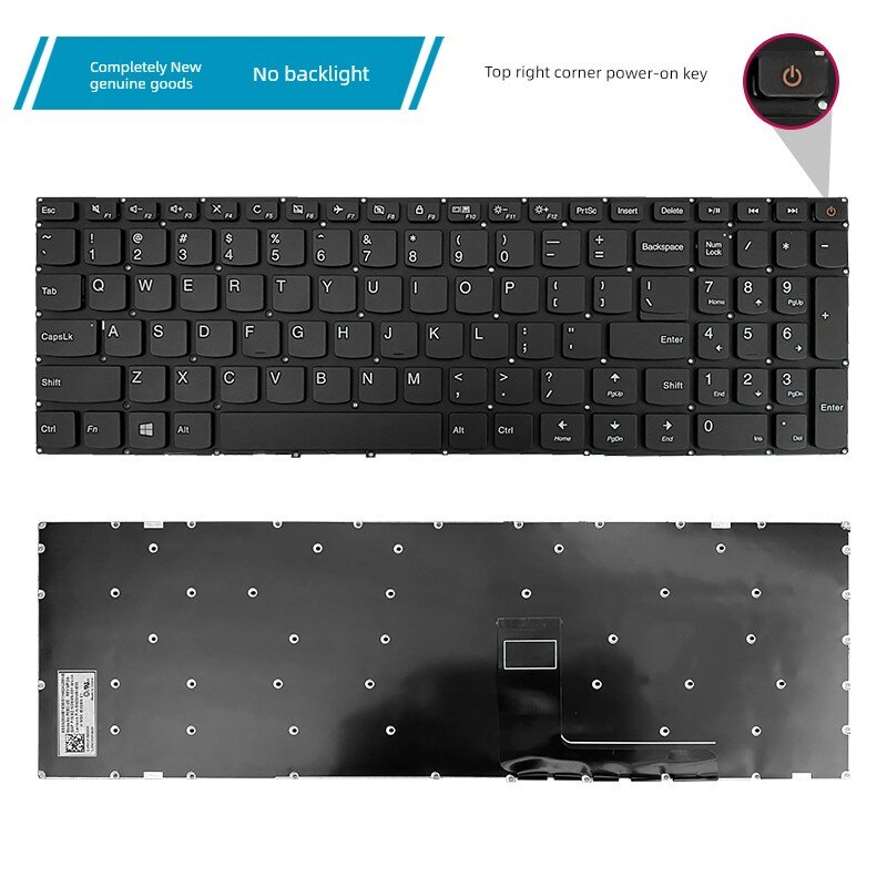 Lenovo клавиатура для ноутбуков 510-15IKB/V310/V110-15ISK без подсветки верхняя правая клавиша питания