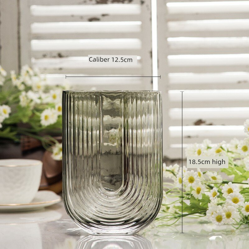 Французская креативная стеклянная ваза ручной работы, простая ваза для дома, гостиной, украшение стола, водопоглощенная
