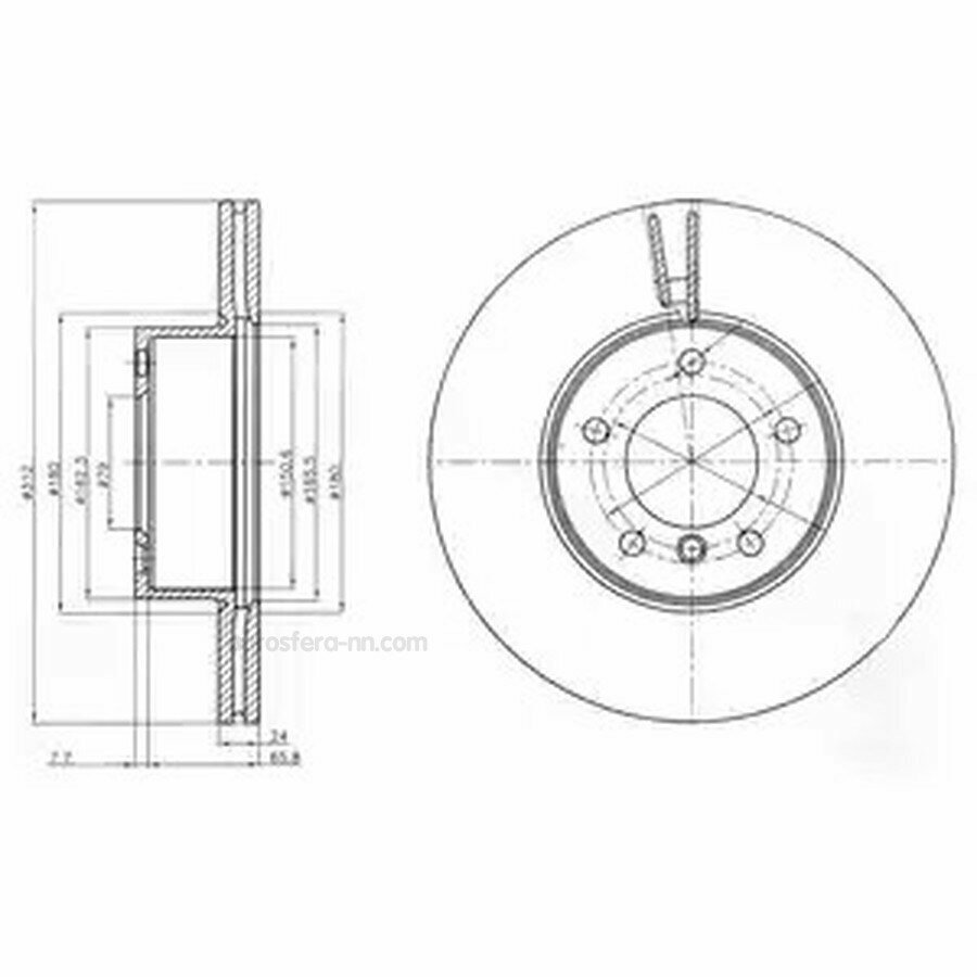 DELPHI BG4172C BG4172C диск тормозной передний!\ BMW F20/E90/E91/F32/E84 2.0i/2.5i/3.0i 05>