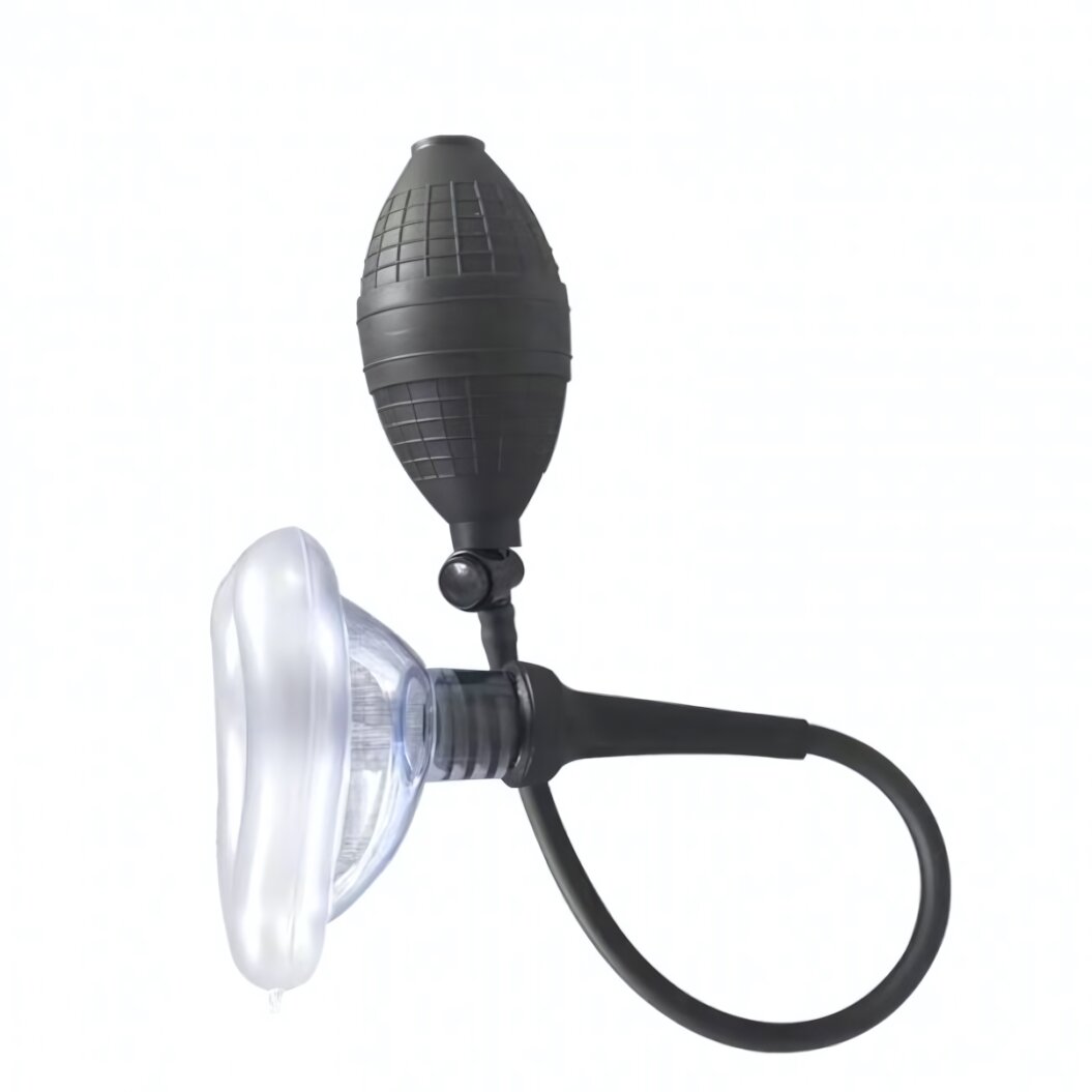 Массажер вакуумный вагинальный, силикон/ABS, черный с прозрачным, диаметр чашки 9,6-12,2 см