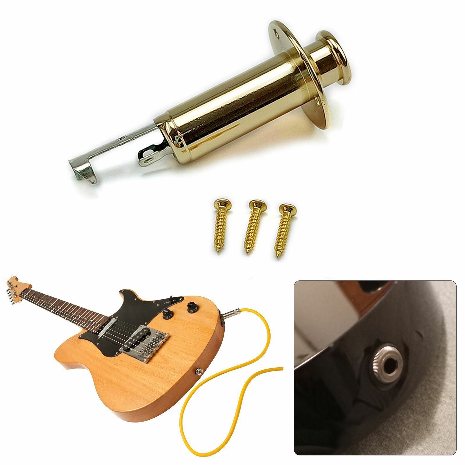1SET Guitar Mono Endpin Groweber Plug 635 мм кнопка ремешка