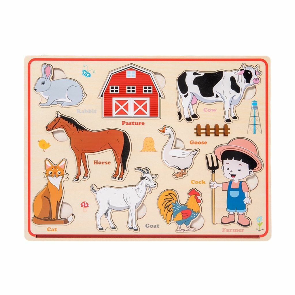 Деревянная магнитная трехмерная головоломка-модель фермы