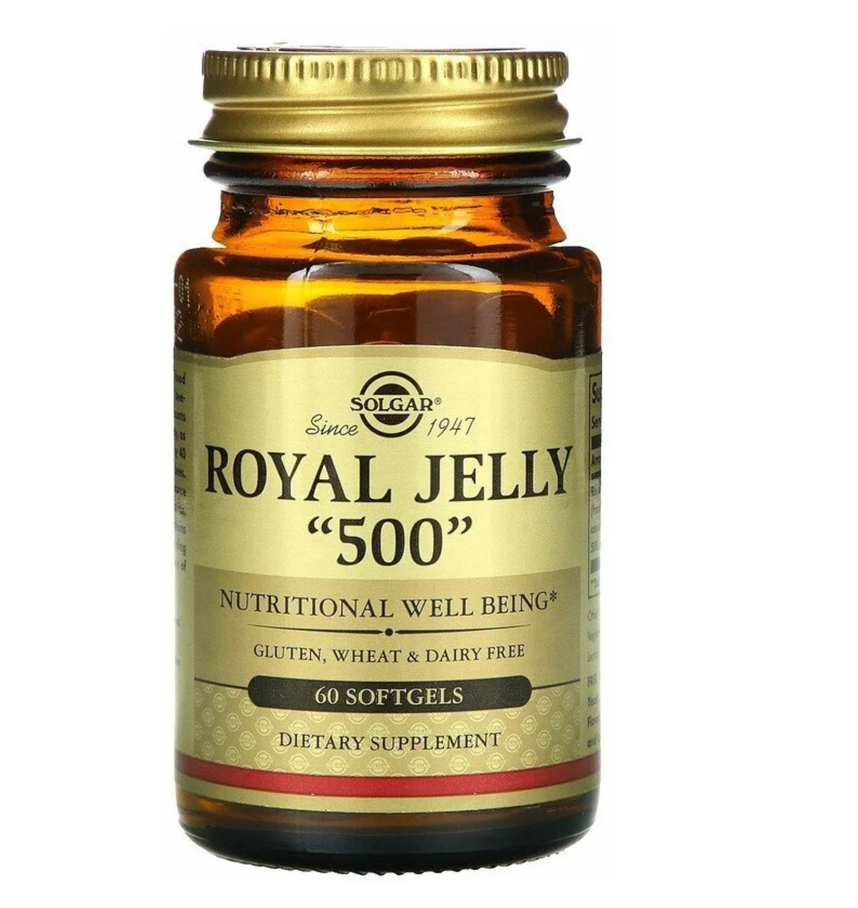 Solgar Royal Jelly "500" - Маточное молочко 60 капсул, для иммунитета
