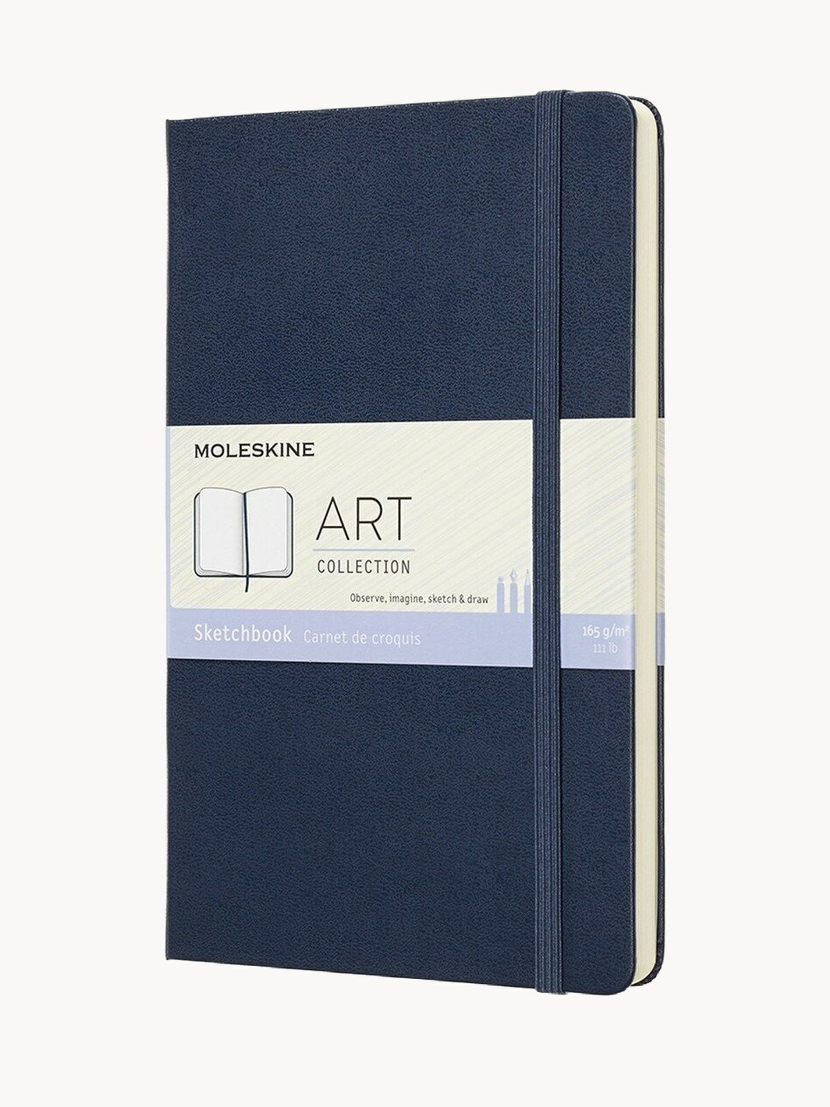 Скетчбук Moleskine Art Collection ARTQP063B20 Large 130х 210мм, 104стр, нелинованный, твердая обложка, синий сапфир