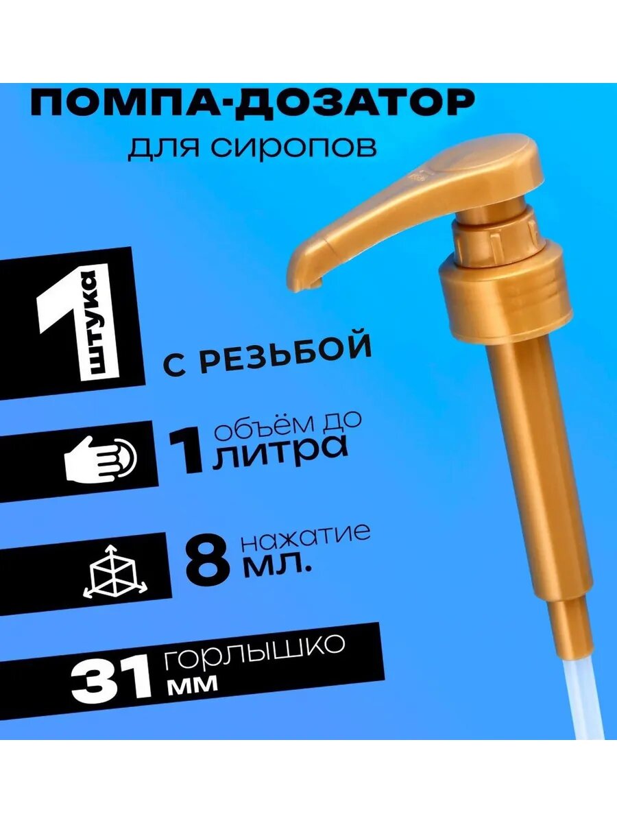 Дозатор - помпа для бутылки с сиропом, пластиковый