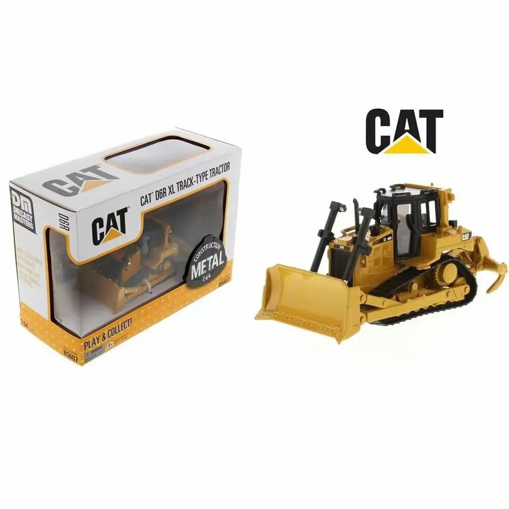 DM Модель бульдозера CAT D6R 1:64 металлическая реалистичная игрушка-подарок для детей Топ продаж 2025, Хит продаж, Высокое качество