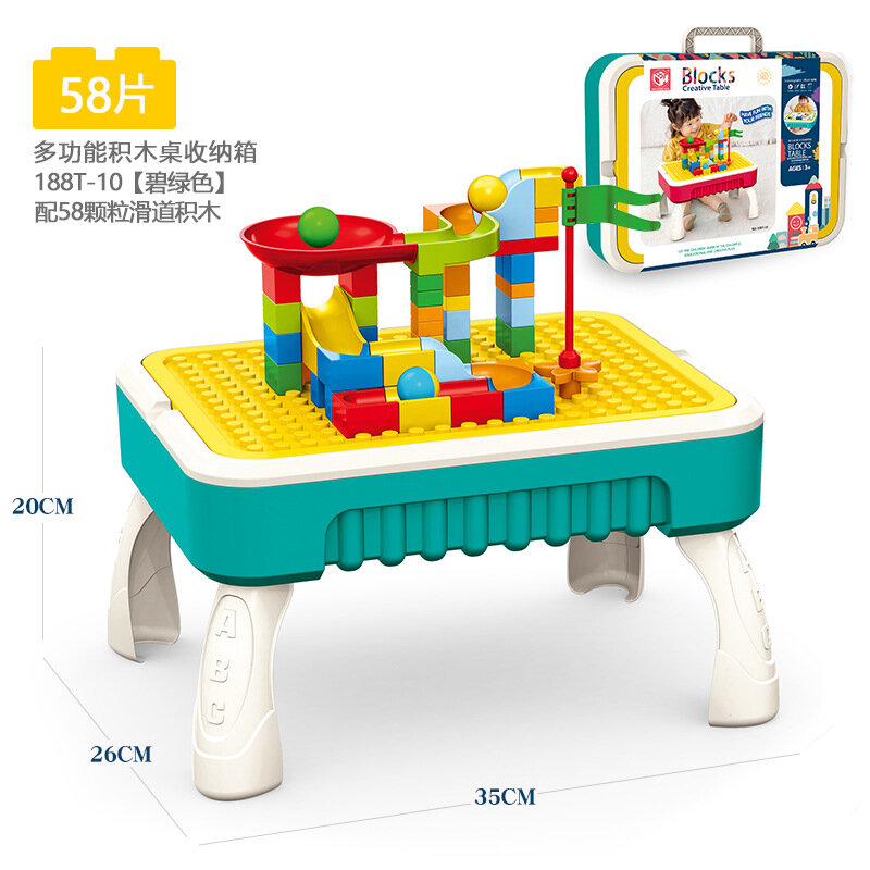 Многофункциональный стол-конструктор 3-в-1: доска для рисования, стена из конструктора, письменный стол-татами для мальчиков и девочек 3-6 лет.