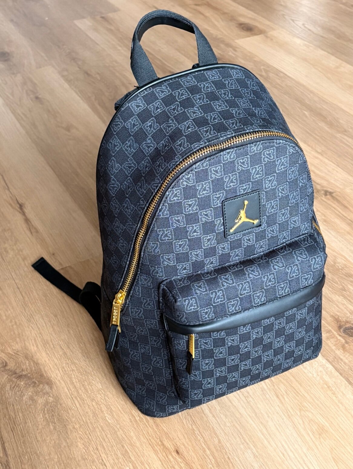 Рюкзак оригинальный кожаный Nike Air Jordan Monogram Backpack «Black»
