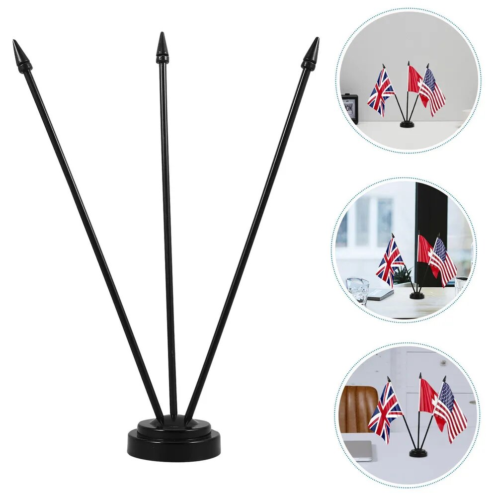 Держатель Флага Для Столов Черного Цвета Размером 27.50X6.50X6.50Cm Подходит Для Дома Офиса И Магазинов