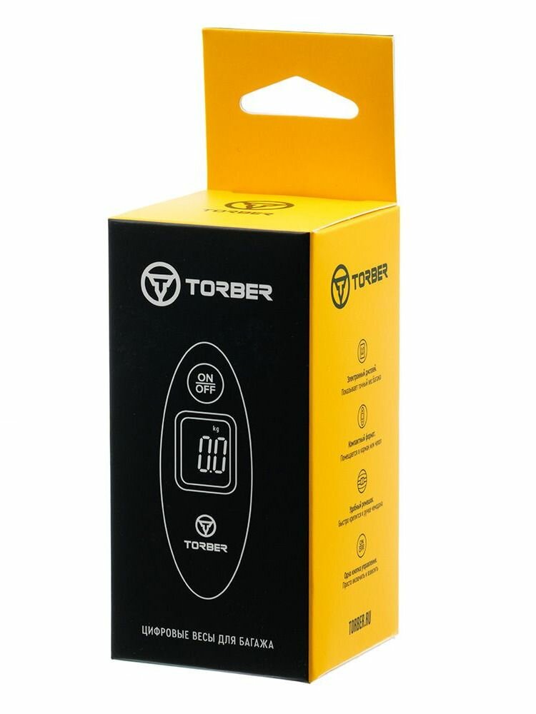 Весы для багажа электронные TORBER, до 50 кг, черные