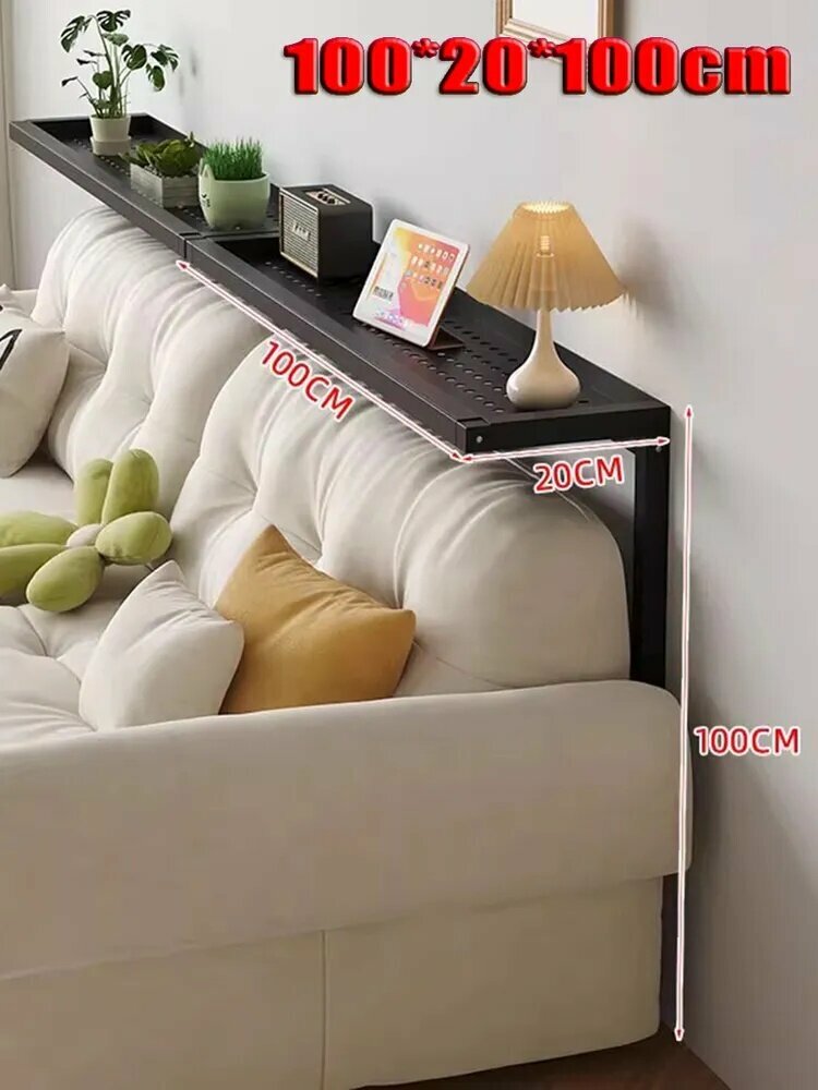 Умная полка, для узких пространств, черная, узкая, 70x15x100см