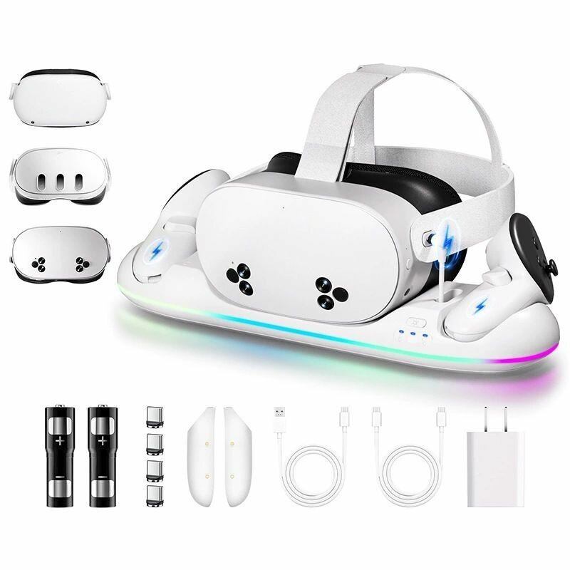 Эксклюзивный сет для зарядки Meta с двумя аккумуляторами и докстанцией Oculus Quest 3 3S