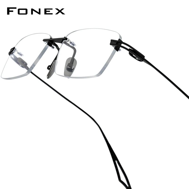 FONEX мужские титановые безрамочные очки 85914 Act-fix Bla