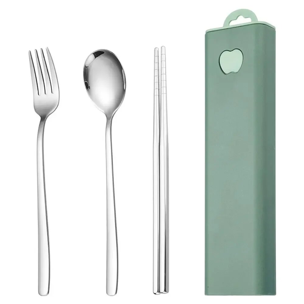 Набор столовых приборов из нержавеющей стали 3 pcs green