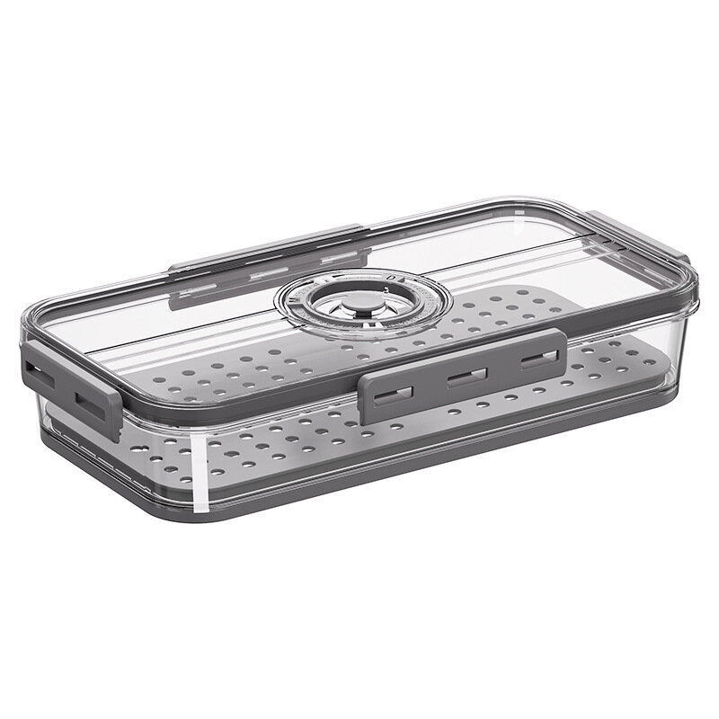 Контейнер для хранения в холодильнике, пластиковый органайзер для кухни, таймер, замораживание, герметичный, белый, прозрачный, для овощей и фруктов, контейнер для сохранения свежести