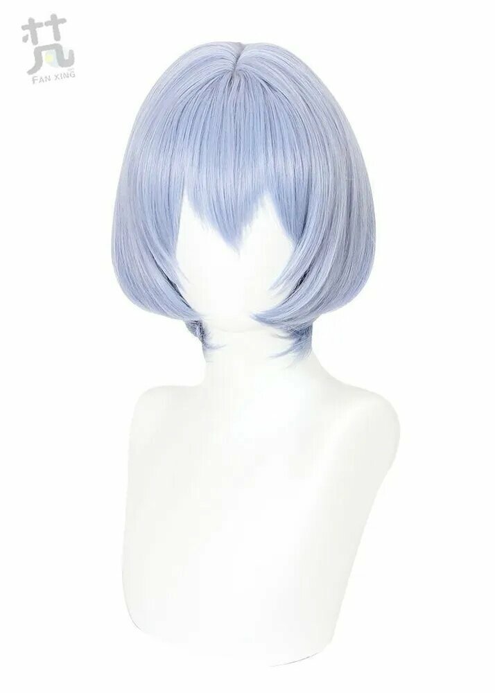 Карнавальный парик сиреневый Рей Аянами (Rey Ayanami) аниме Евангелион, Геншин Импакт (Genshin Impact)