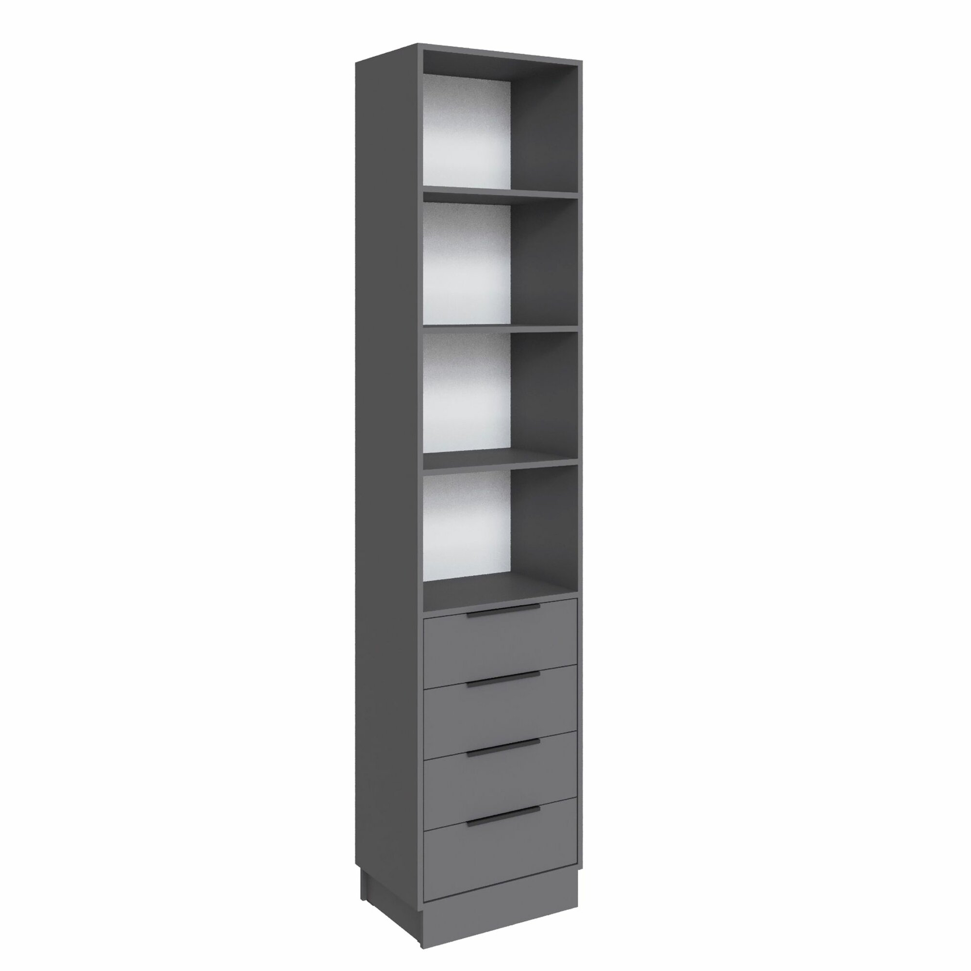 Шкаф Мадрид торцевой (0,35) с 4 ящиками, ЛДСП Графит серый, тэкс