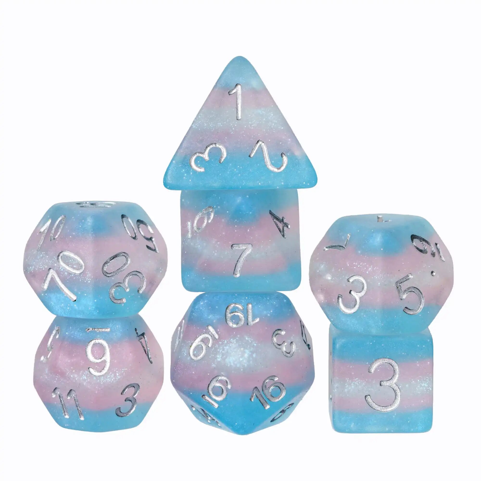 Cusdie набор кубиков для ролевых игр 7 шт. Pink Blue-Matte