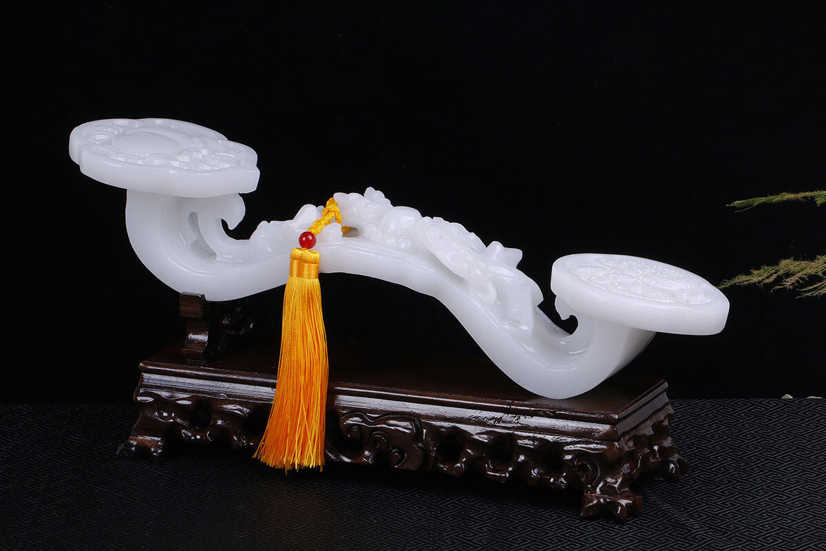 Натуральный афганский белый нефритовый пиксиу руйи орнамент для дома и офиса, декоративный подарок из нефрита