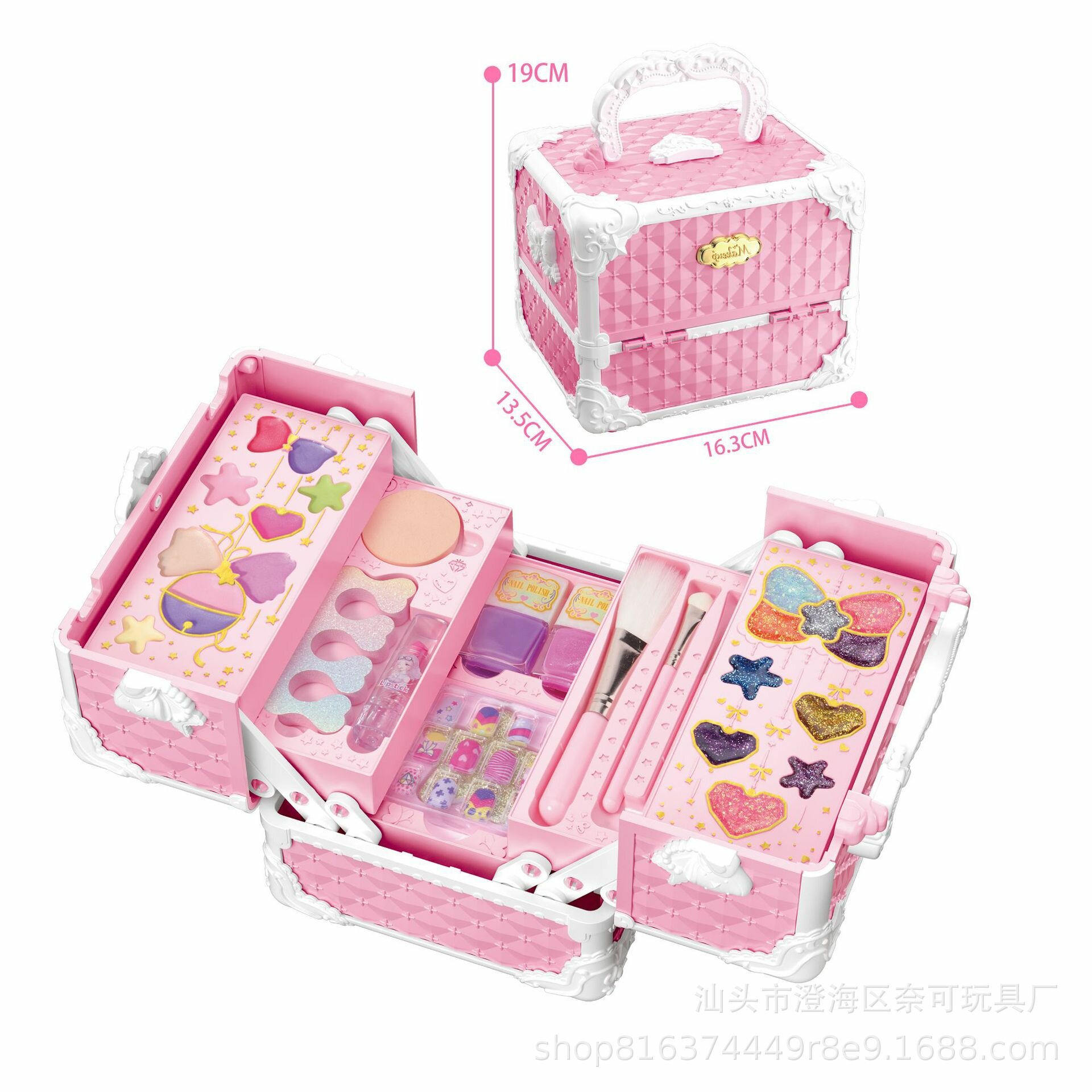 Набор детской косметики для девочек, игрушечный набор макияжа для ролевых игр, коробка с тенями для век и помадой
