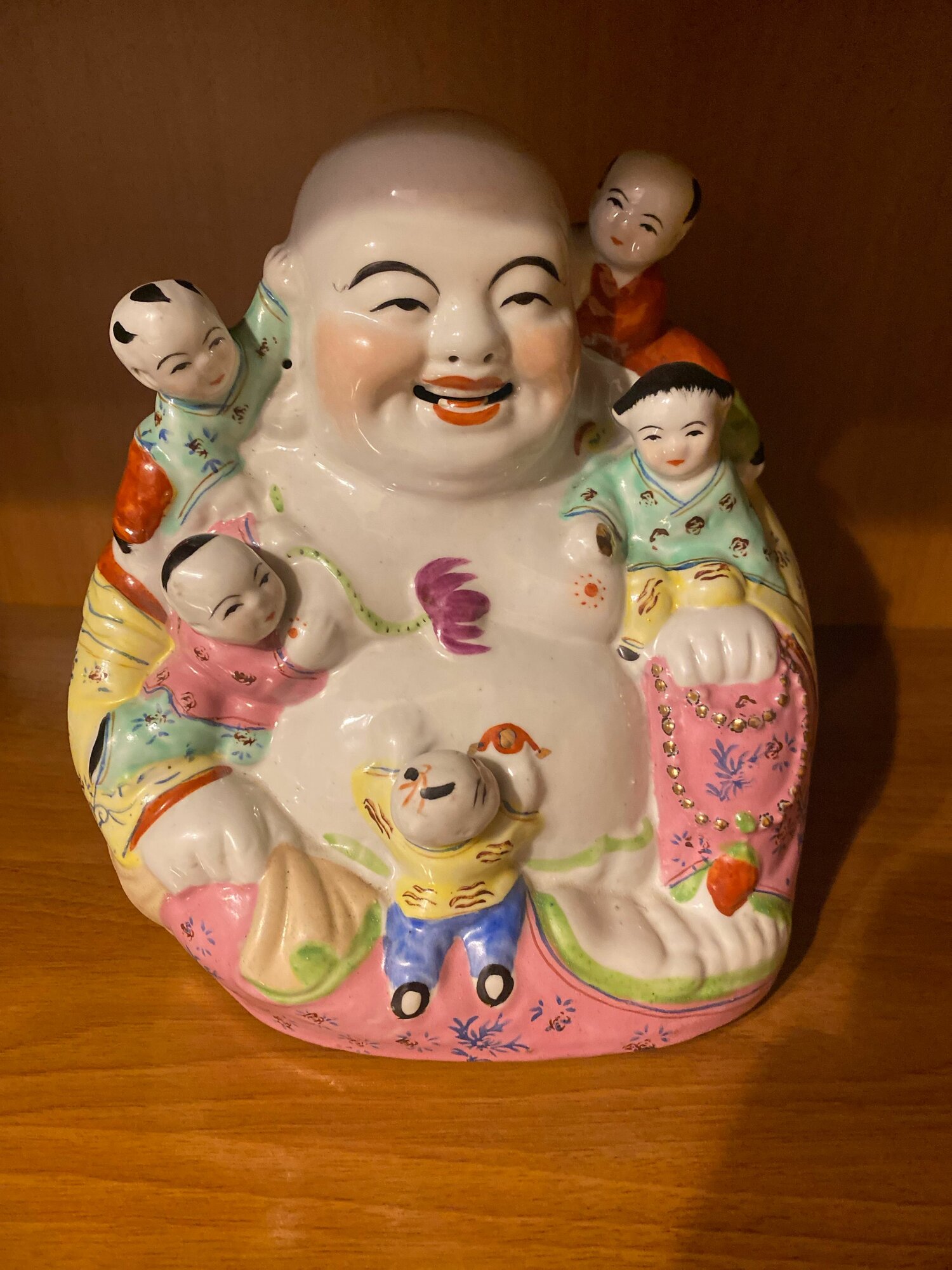 Статуэтка смеющийся Будда или Хотэй с карако, Китай середина 20 века