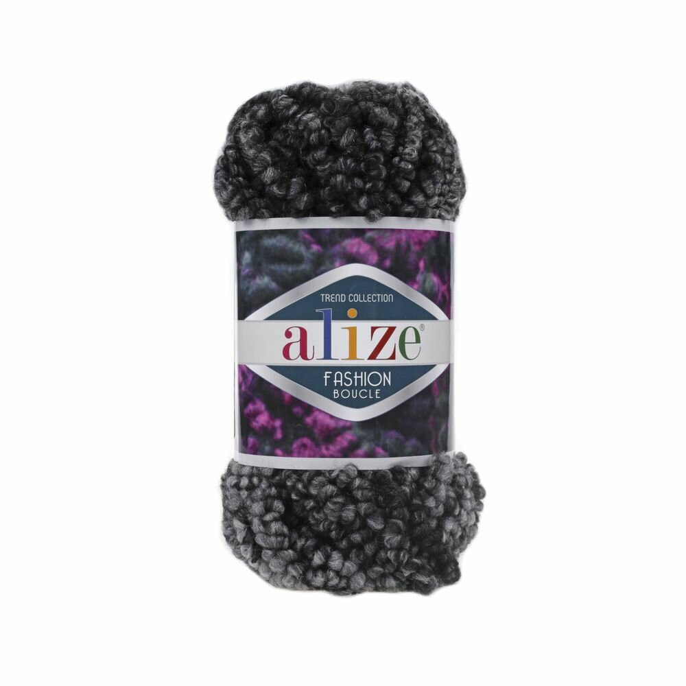 Пряжа Alize Fashion Boucle 5570 (5 мотков по 100г/35м) серый меланж