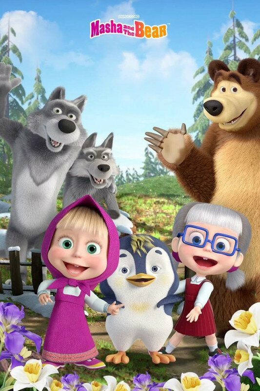 Алмазная Мозаика 40Х50cm, Маша и Медведь , без рамы. Отлично подходит для дома, украшения