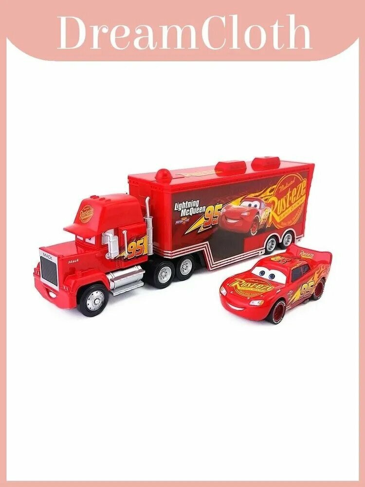 Набор детских игрушек Pixar Cars: замок в форме гексагона с Маком, Молнией Маккуином, Королем и гонщиками