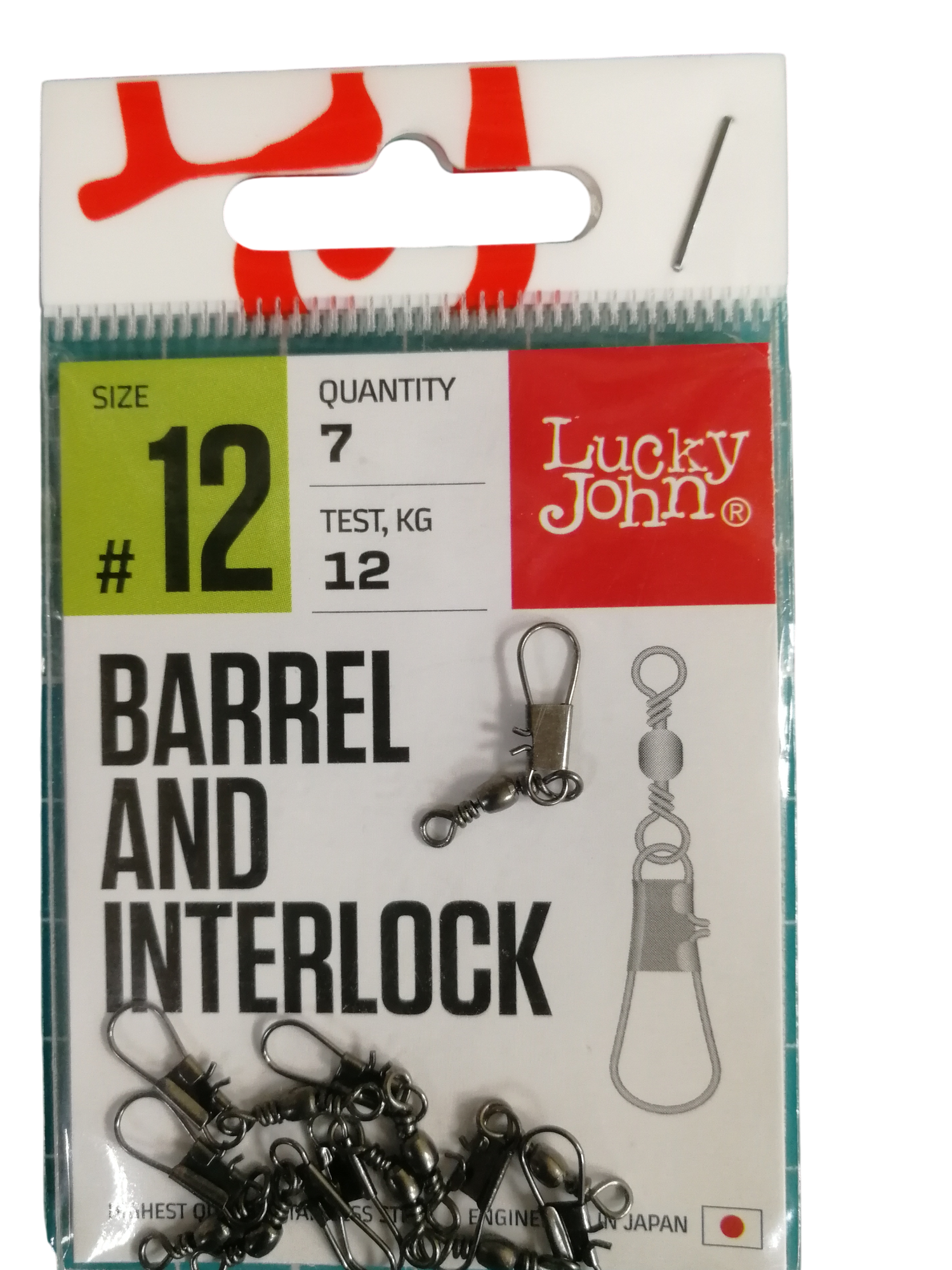 Вертлюги c застеж. LJ Pro Series BARREL AND INTERLOCK Black 012 7шт.